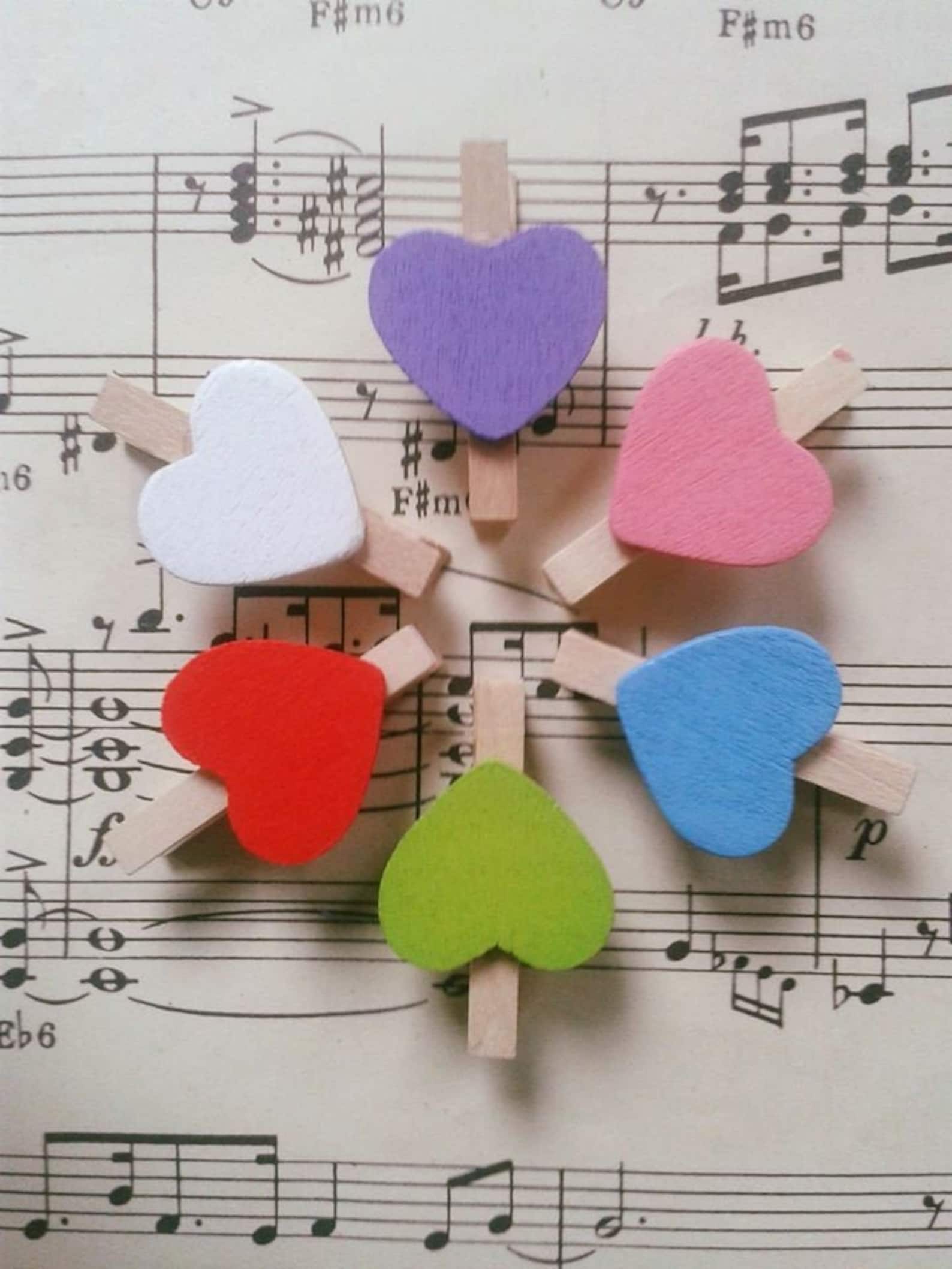 Mini Wooden Heart Pegs 30mm Craft, Wedding, Christmas, Vintage, Photo ...
