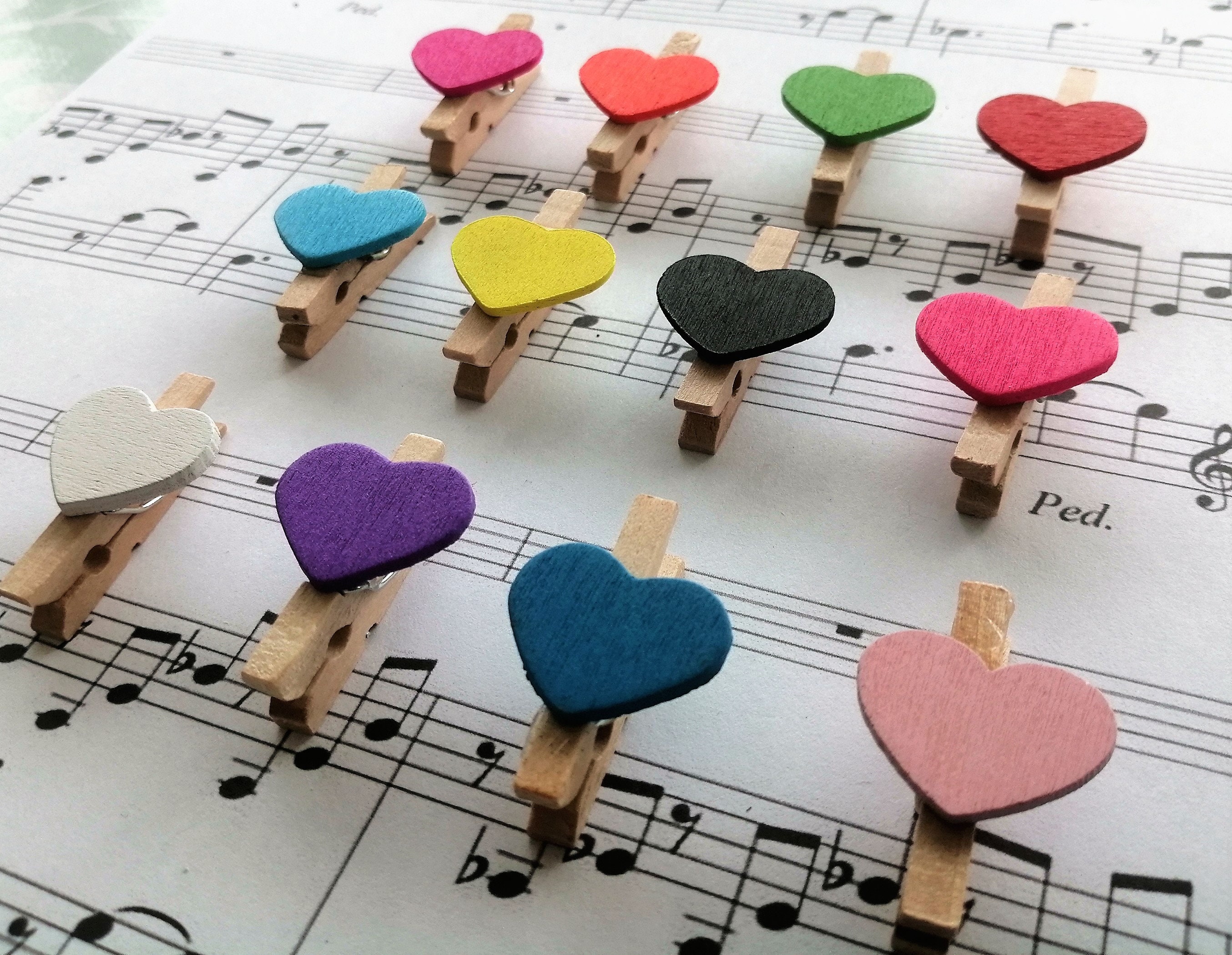 WHITE Mini Wooden Heart Pegs 30mm Craft, Wedding, Christmas, Vintage ...