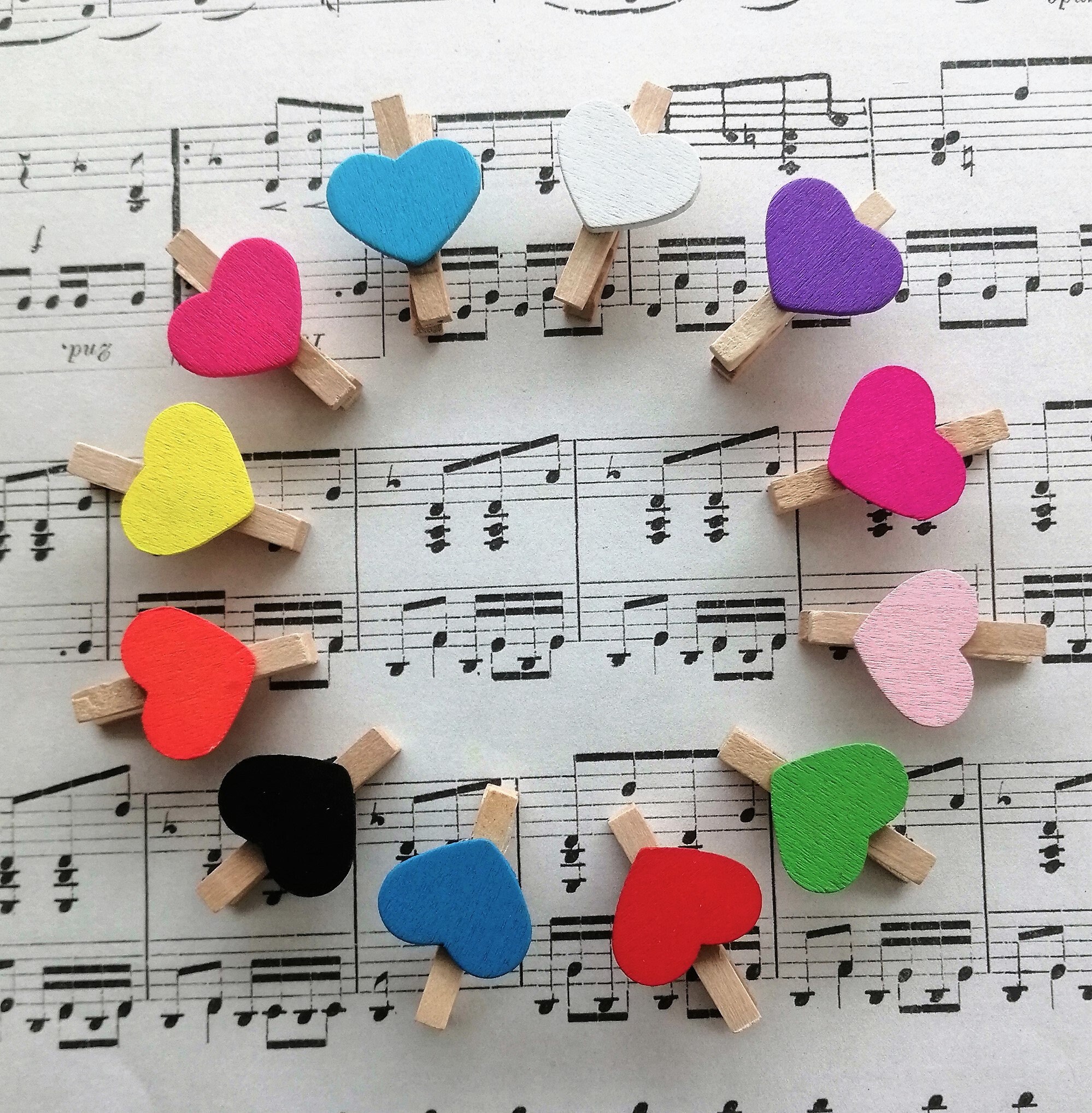 WHITE Mini Wooden Heart Pegs 30mm Craft, Wedding, Christmas, Vintage ...