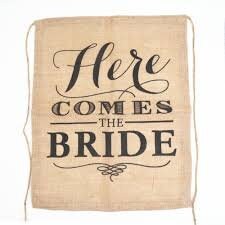 Here Comes the Bride. Rustic Wedding Banner Burlap Hessian | Etsy UK