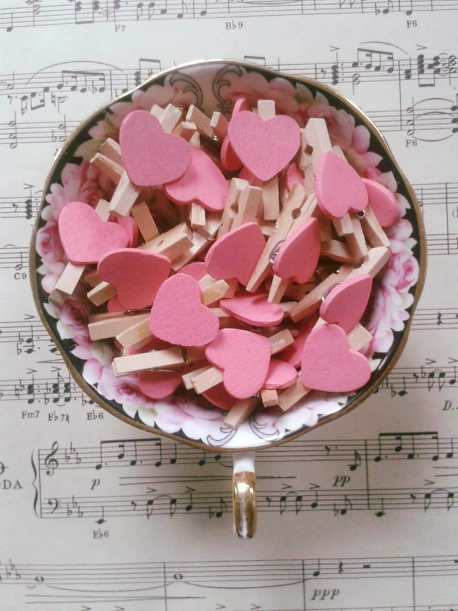 Mini Wooden Heart Pegs 30mm Craft, Wedding, Christmas, Vintage, Photo ...