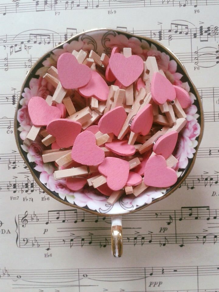 Mini Wooden Heart Pegs 30mm Craft, Wedding, Christmas, Vintage, Photo ...