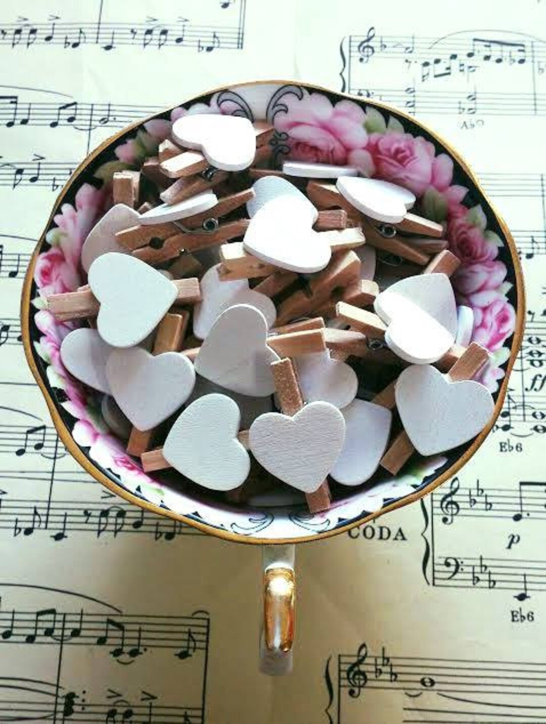 Mini Wooden Heart Pegs 30mm Craft, Wedding, Christmas, Vintage, Photo ...