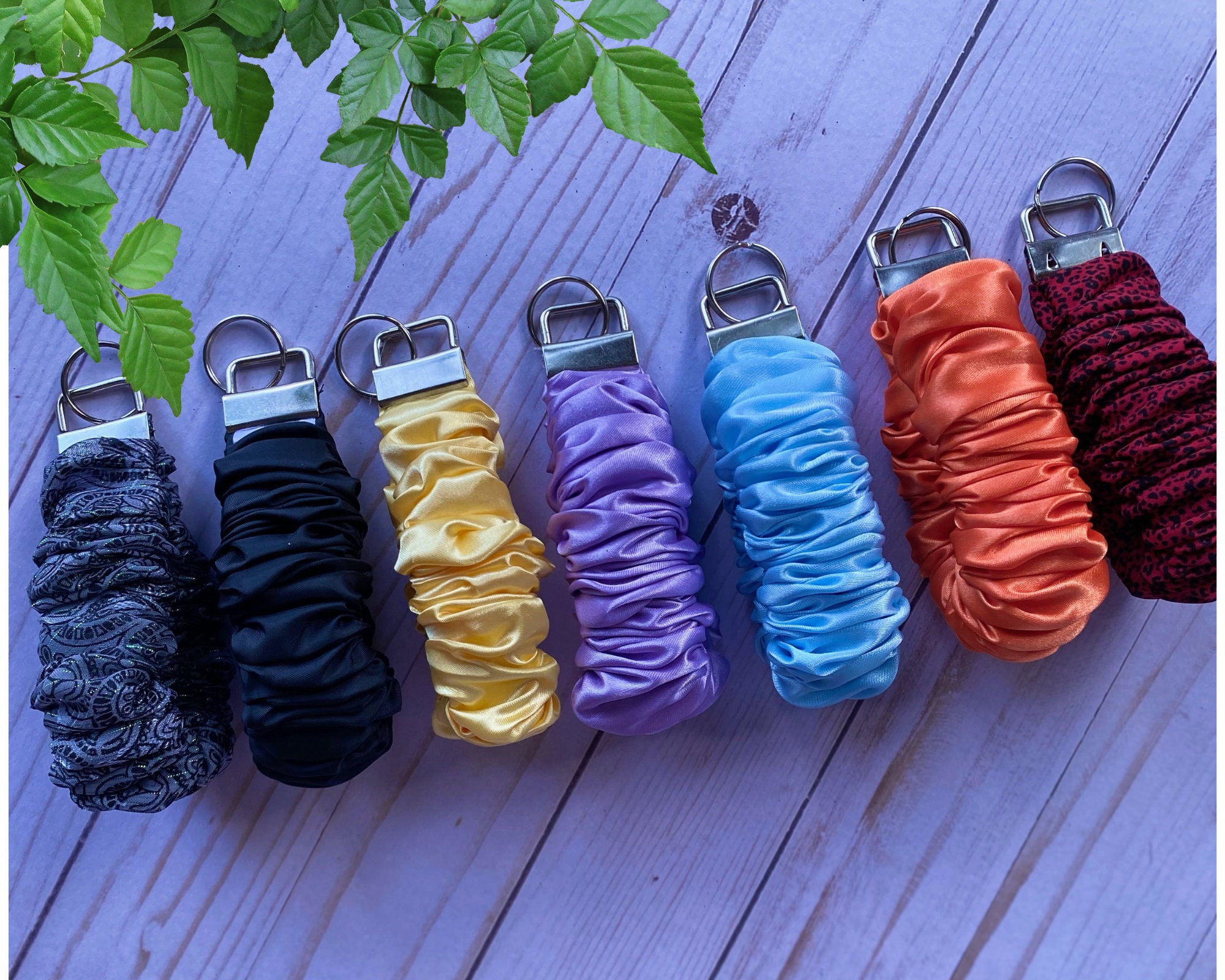 Key Fob Satin Scrunchie. Keychain Scrunchie. Handmade Scrunchie ...