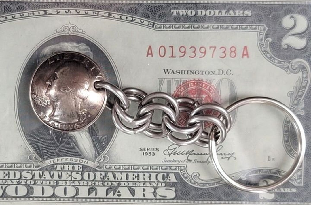 Domed Bicentennial Quarter Keychain - Etsy