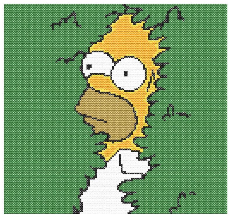 Homer in the Bushes Cross Stitch Pattern - 6 Colors - Etsy