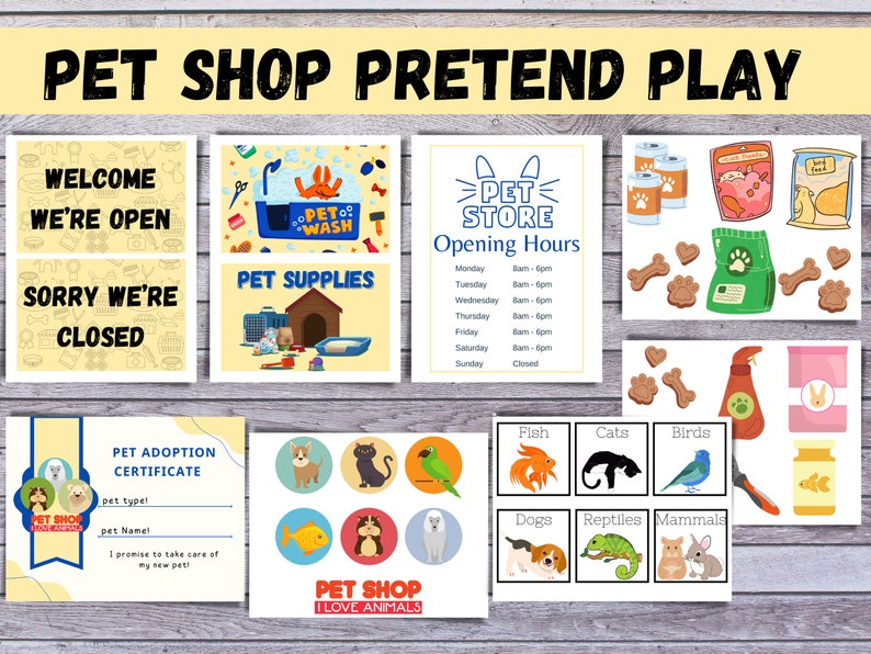 Pet Shop Pretend Play Printable: Classroom & Home (digital Download) - Etsy