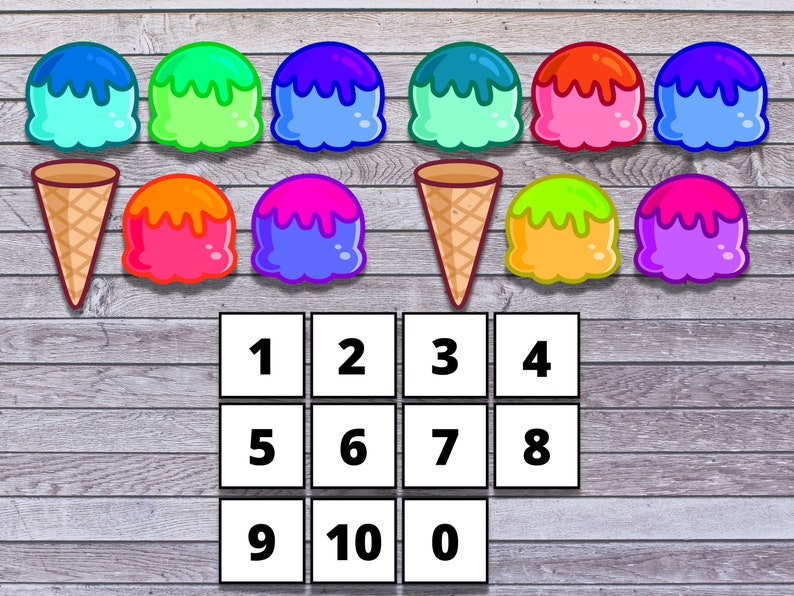 Ice Cream Counting Activity: Toddler Math Game (digital Download) - Etsy