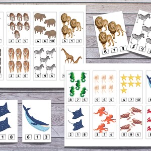 Printable Clip Cards Bundle, Montessori Counting Cards, Clip Cards ...