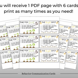 Teacher Printable Behavior Cards, Classroom Management Printable ...