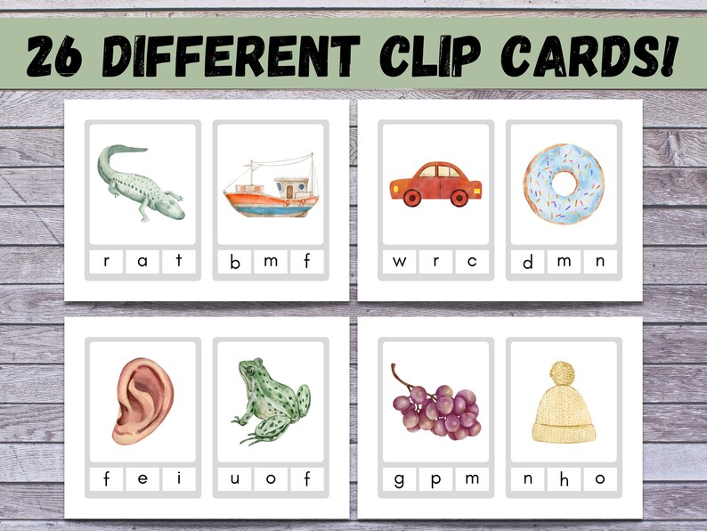 A to Z Beginning Sounds Clip Cards Preschool Printable - Etsy