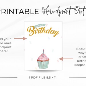 Printable Handprint Art| First Birthday| Baby Keepsakes| Printable Kids ...