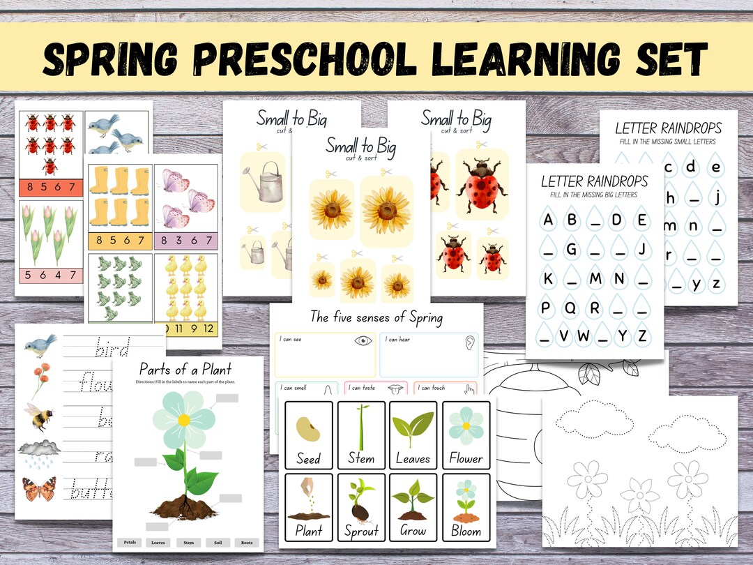 Spring Preschool/ Kindergarten Learning Bundle, Spring Printable ...