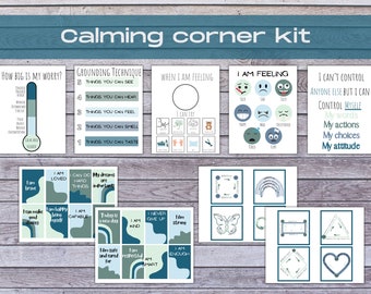 Calm Down Corner Kit for Kids, Printable Emotional Regulation for ...