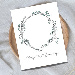 Printable Handprint Art First Birthday Baby Keepsakes Printable Kids ...