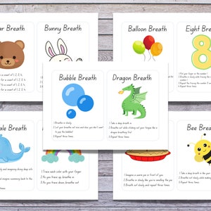 Mindfulness Breathing Exercises Activities for Kids, Breathing Cards ...