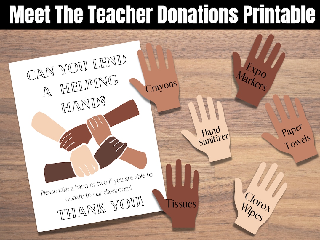 Meet the Teacher Donation Printable: Classroom Supplies (digital ...