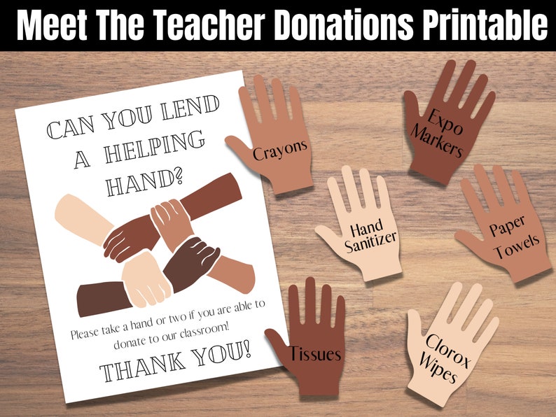 Meet the Teacher Donation Printable: Classroom Supplies (digital ...