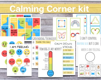 Calm Down Corner Kit for Kids, Printable Emotional Regulation for ...