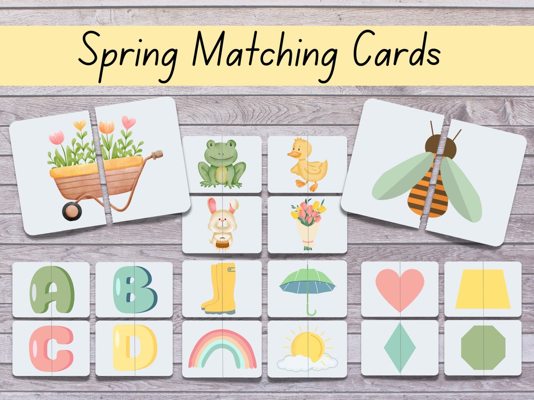 Spring Matching Cards: Toddler Preschool Printable (digital Download ...