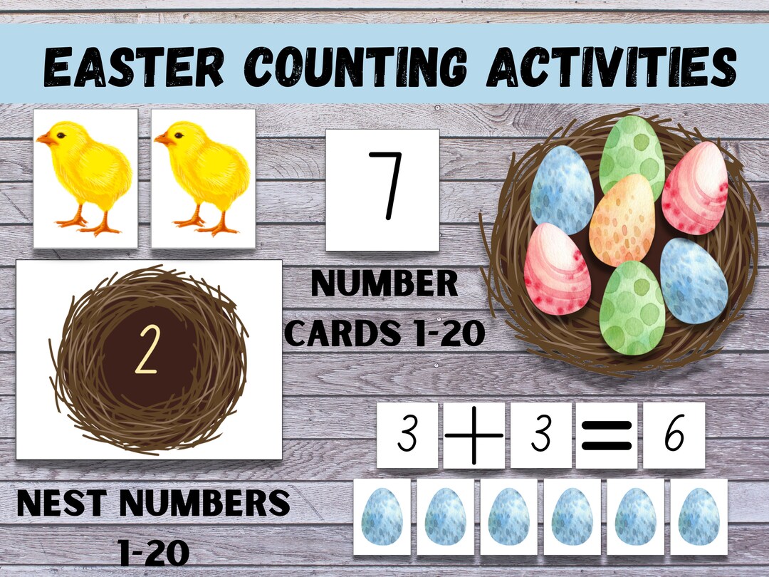 Easter Themed Math Activity for Prek or Kindergarten, Printable Math ...