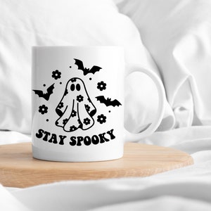 Stay Spooky Floral Ghost Vinyl Decal, Halloween Bumper Sticker, Ghost ...