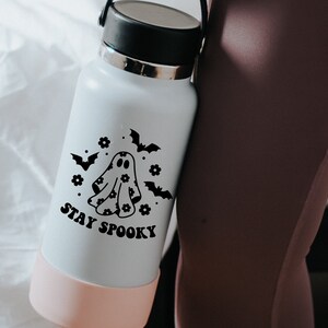 Stay Spooky Floral Ghost Vinyl Decal, Halloween Bumper Sticker, Ghost ...