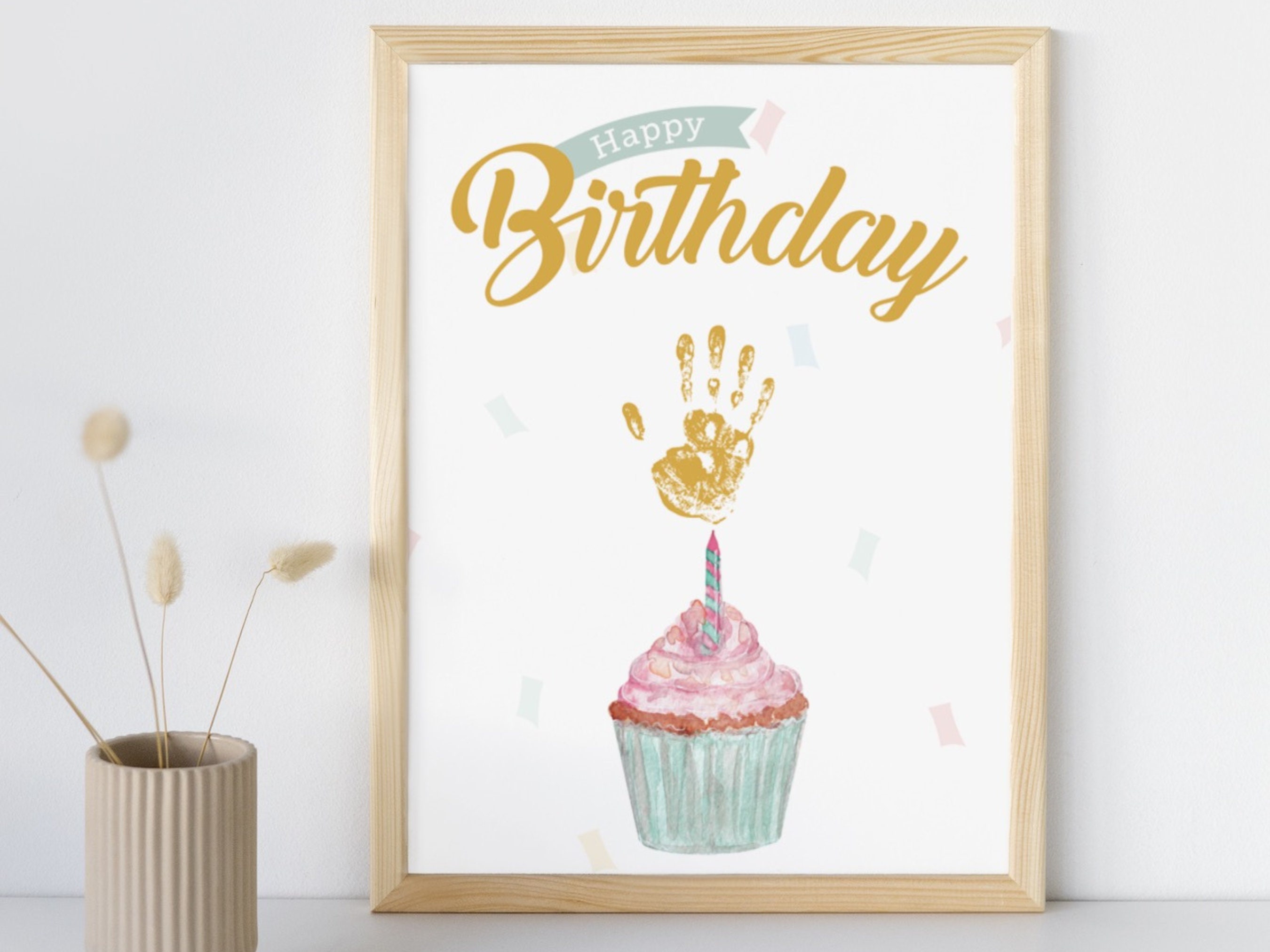 Printable Handprint Art First Birthday Baby Keepsakes - Etsy