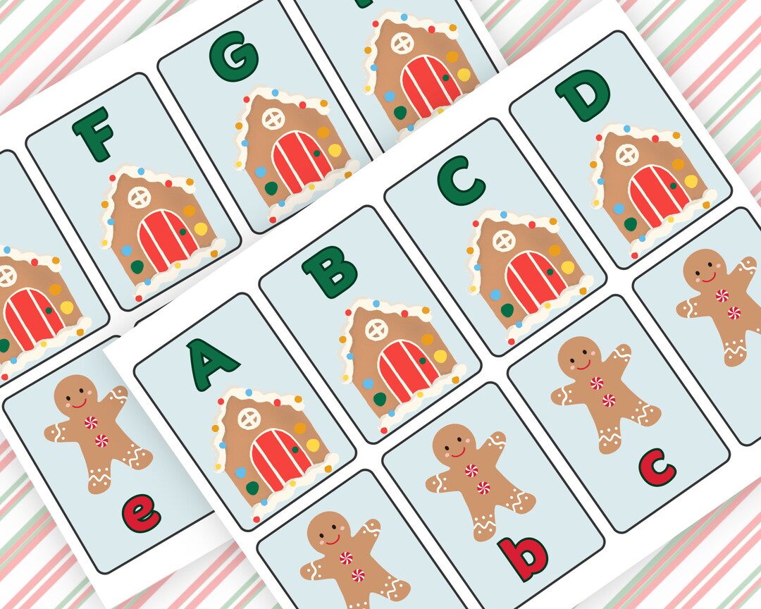 Christmas Alphabet Flashcards: Toddler Printable Activity (PDF) - Etsy