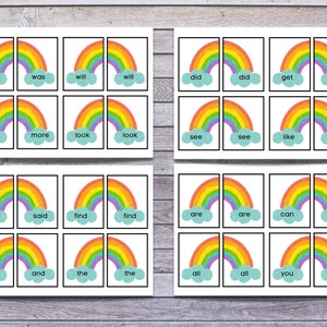 Sight Word Matching, Printable Spelling Game, Kindergarten Sight Words ...