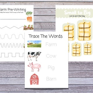 Farm Themed Preschool/ Kindergarten Learning Bundle, Spring Printable ...