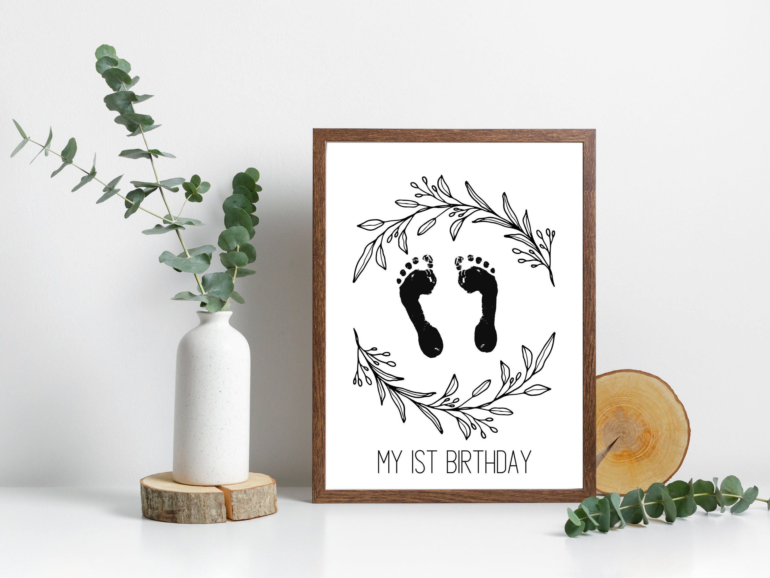 First Birthday Handprint Art: Baby Keepsake (PDF Download) - Etsy