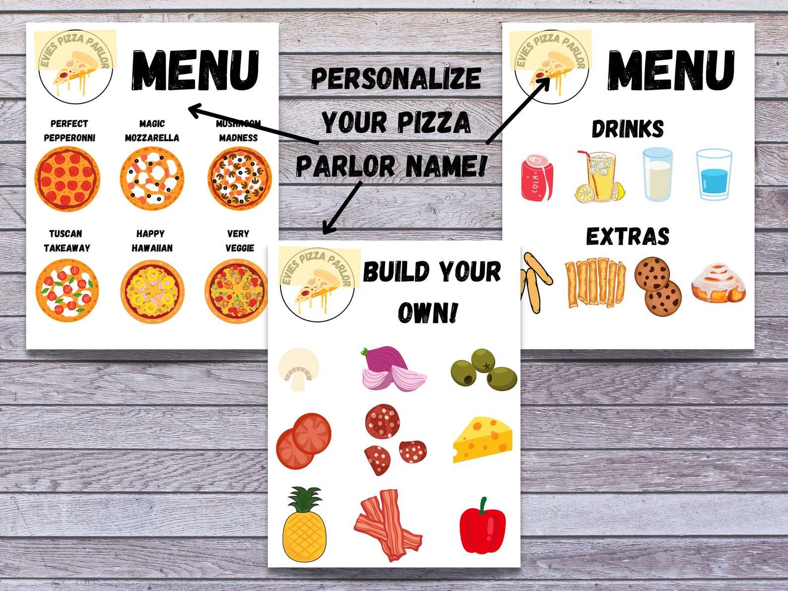 Personalized Pizza Parlor Dramatic Play, Pretend Play, Classroom ...
