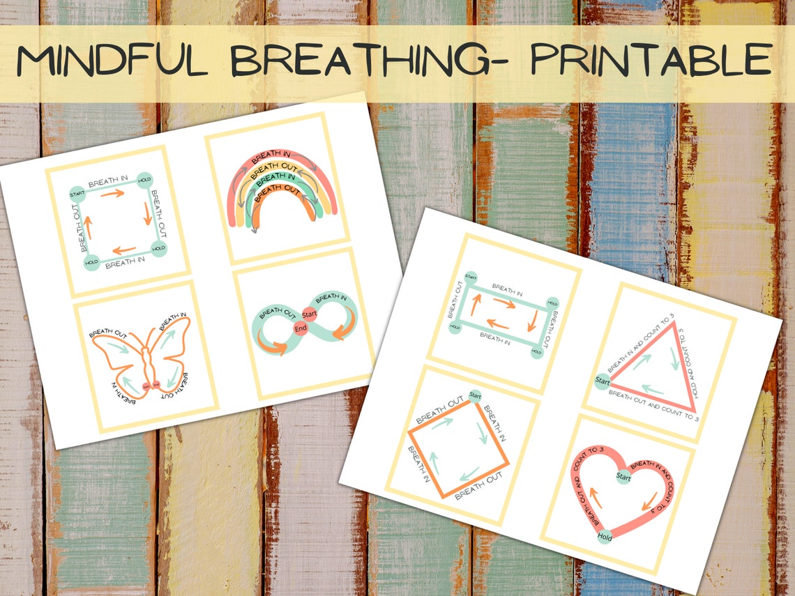 Mindfulness Breathing Exercises Activities for Kids Breathing | Etsy