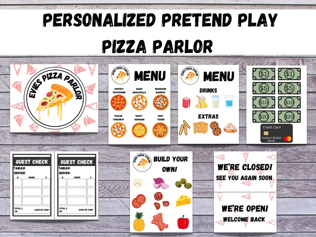 Personalized Pizza Parlor Dramatic Play, Pretend Play, Classroom ...
