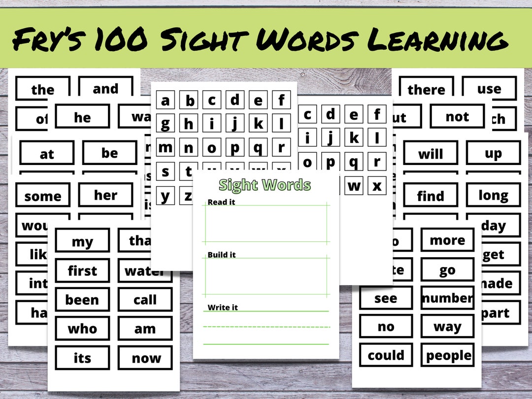 Sight Word Practice, Printable Spelling Game, Kindergarten Sight Words ...