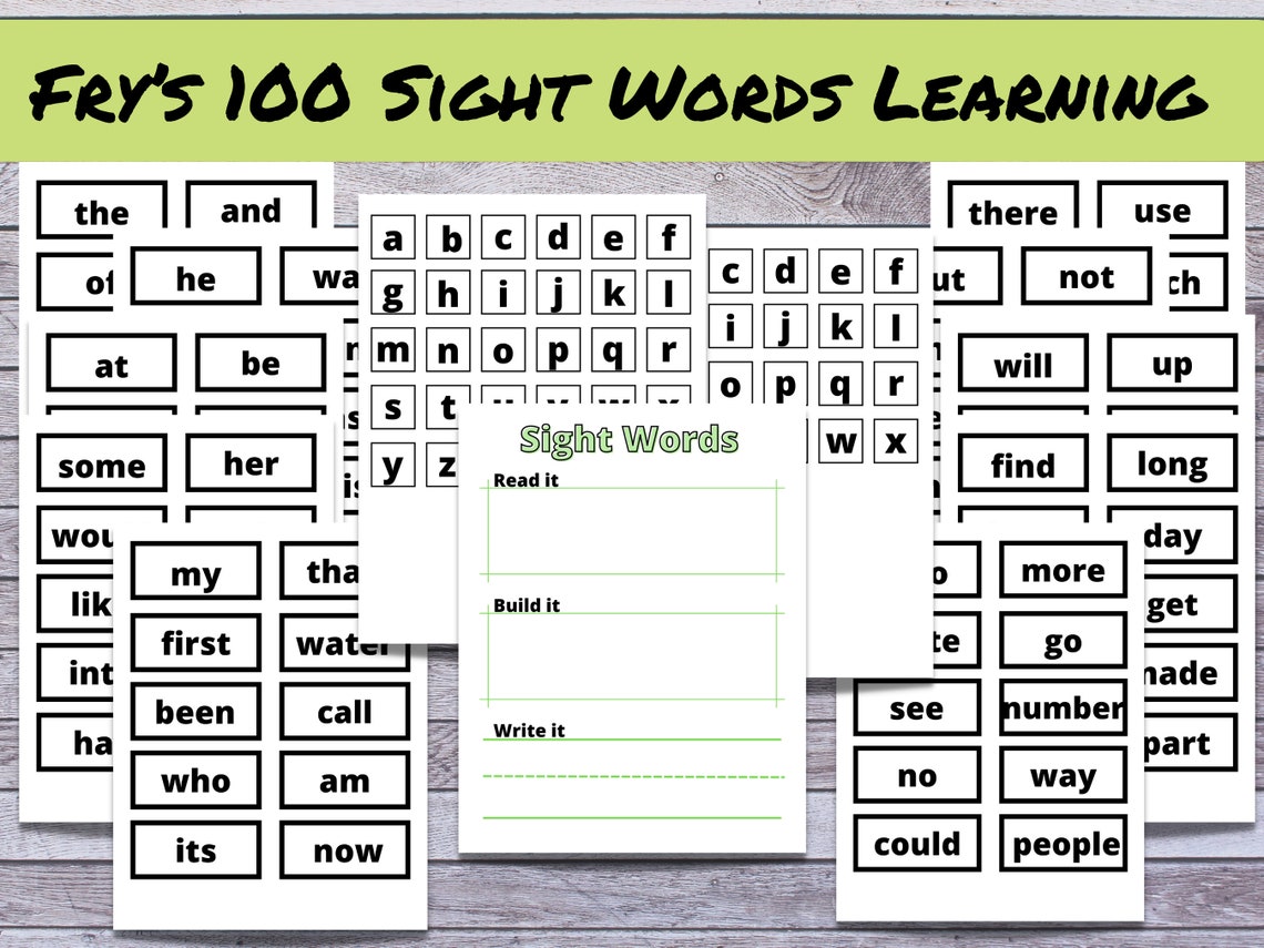 Sight Word Practice Printable Spelling Game Kindergarten - Etsy
