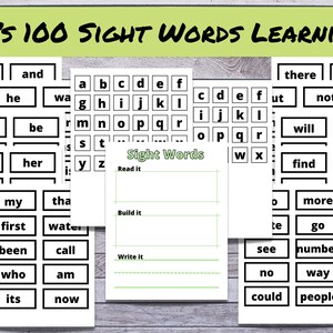 Sight Word Practice, Printable Spelling Game, Kindergarten Sight Words ...
