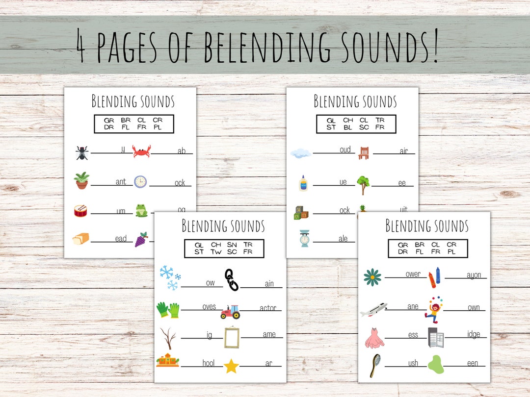 Kindergarten First Grade Consonant Blends Activity | Digital Download ...