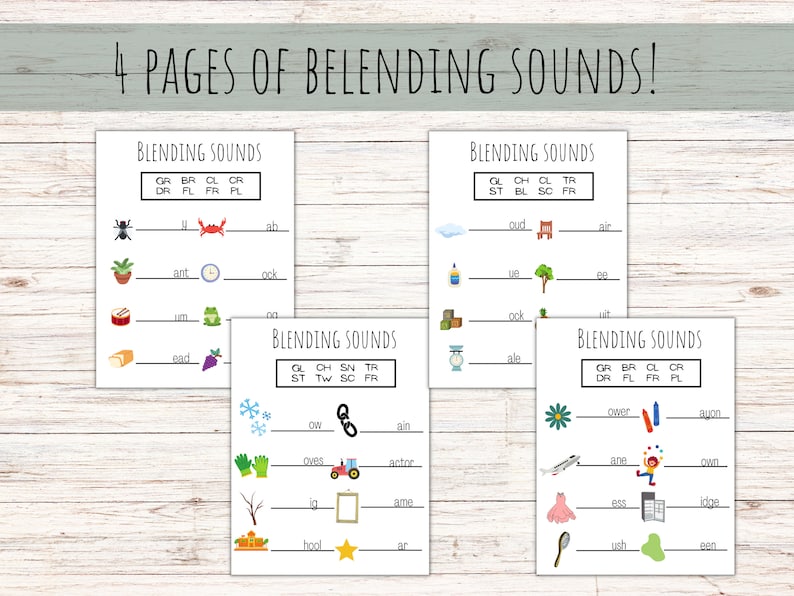 Kindergarten First Grade Consonant Blends Activity Digital Etsy