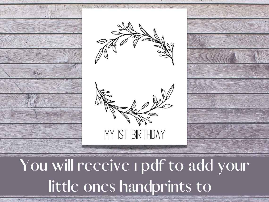 First Birthday Handprint Art: Baby Keepsake (PDF Download) - Etsy