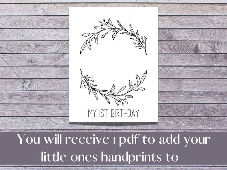 First Birthday Handprint Art: Baby Keepsake (PDF Download) - Etsy