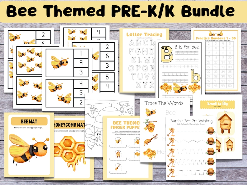 Bee Themed Preschool/ Kindergarten Learning Bundle Spring - Etsy