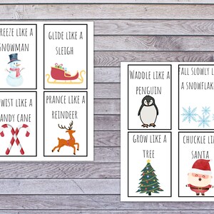 Christmas Movement Cards, Movement Activity, Action Cards, Preschool ...