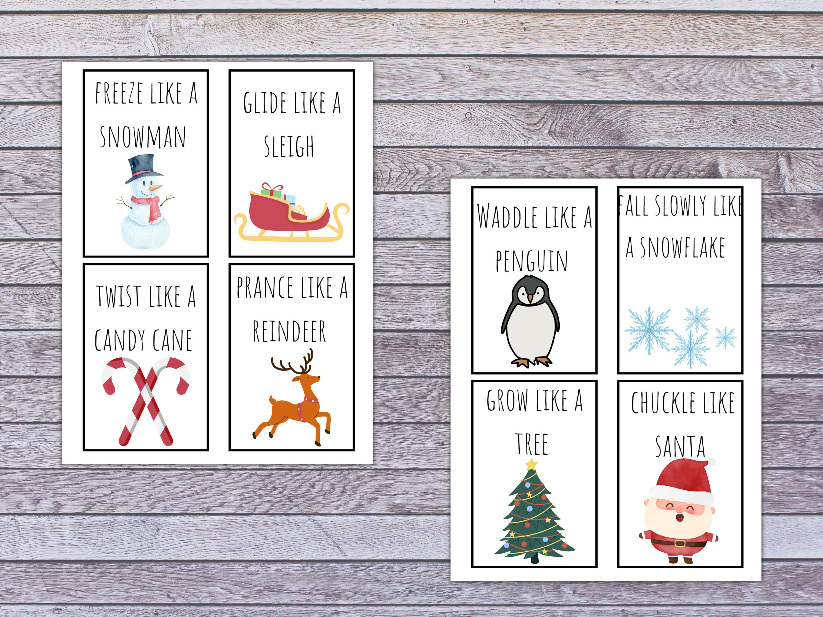 Christmas Movement Cards: Holiday Action Activity (printable) - Etsy