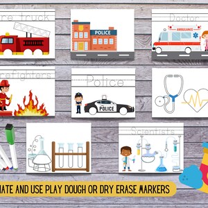 Community Helpers Playdough Mats: Fine Motor Skills Activity (printable ...