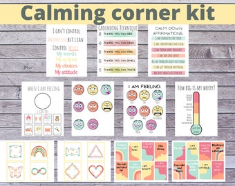 Calm Down Corner Kit for Kids, Printable Emotional Regulation for ...