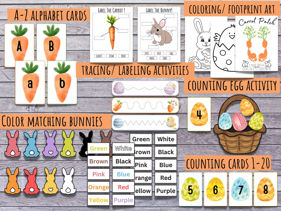 Easter Preschool Learning Bundle, Easter Printable Activity, Preschool ...