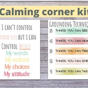 Calm Down Corner Kit for Kids With Mindfulness Breathing Cards ...