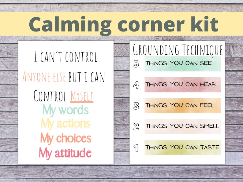 Calm Down Corner Kit: Kids Emotional Regulation, Mindfulness (printable ...